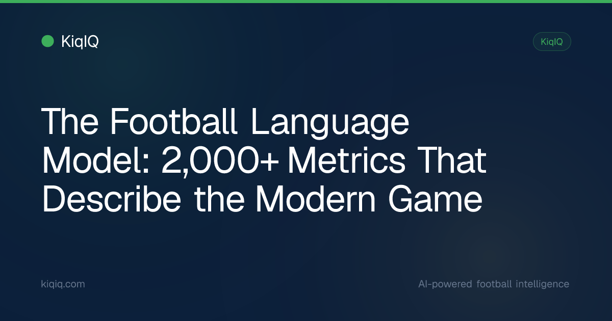 The Football Language Model: 2,000+ Metrics That Describe the Modern ...
